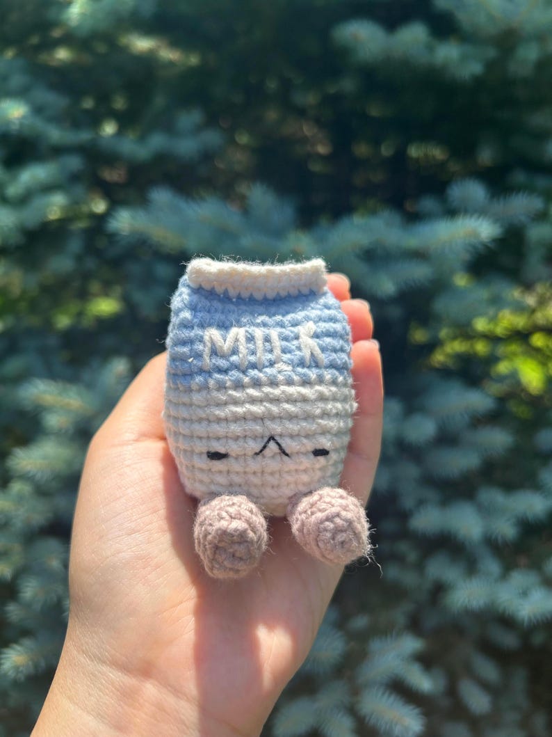 Jellycat-inspired Crochet Milk Carton Keychain | Strawberry & Classic ...