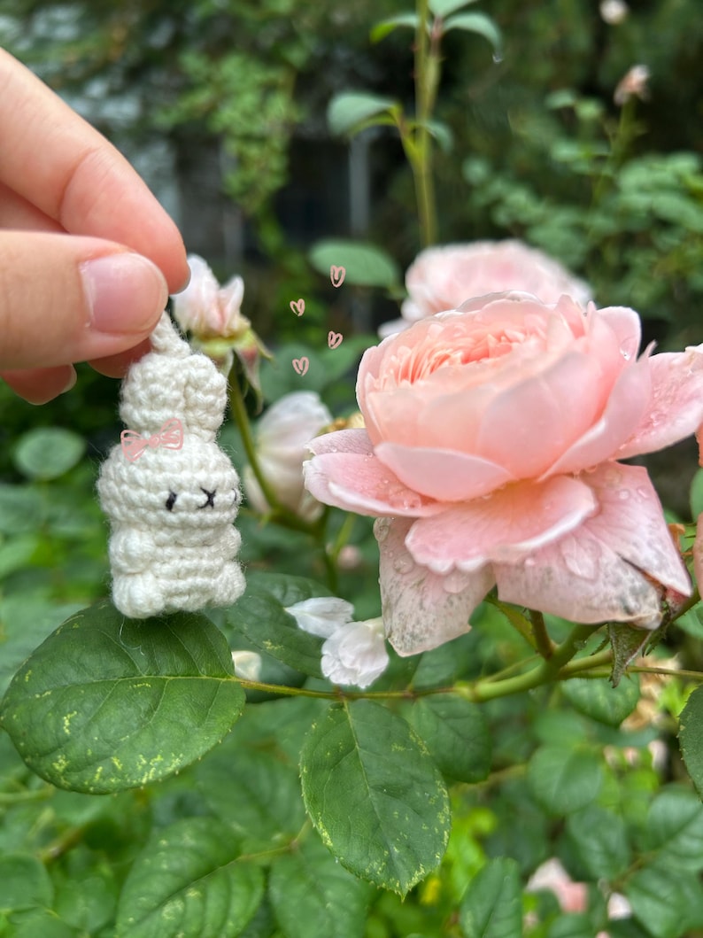 Mini Miffy Crochet Keychain | Handmade Tiny Bunny Bag Charm - Etsy