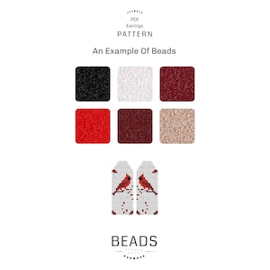 Red Cardinal Bird Long Earring Pattern, Brick Stitch and Fraige, Miyuki ...