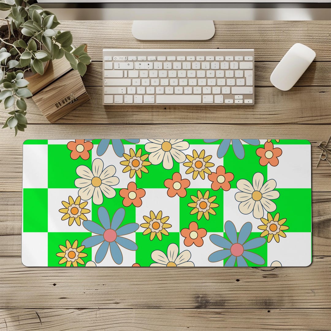 Retro Desk Mat, Vintage Office Decor, Work Desk Accessory, Computer ...
