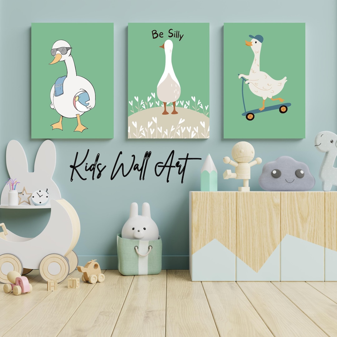 Silly Goose Wall Art Silly Goose Print Goose Theme Nursery Playroom ...