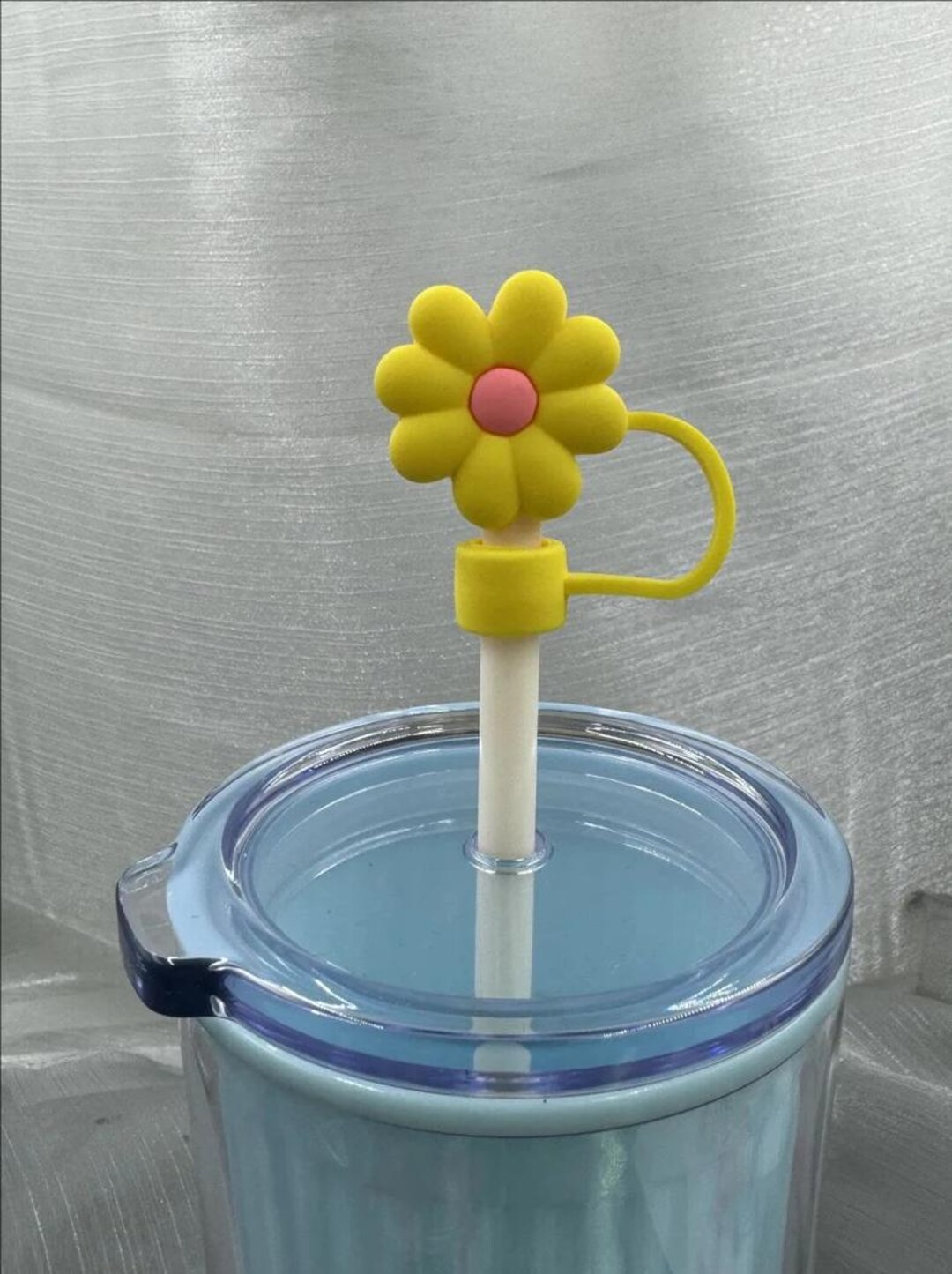 Retro Daisy Tumbler,straw Topper Floral Bottle Straw,cover Silicone ...
