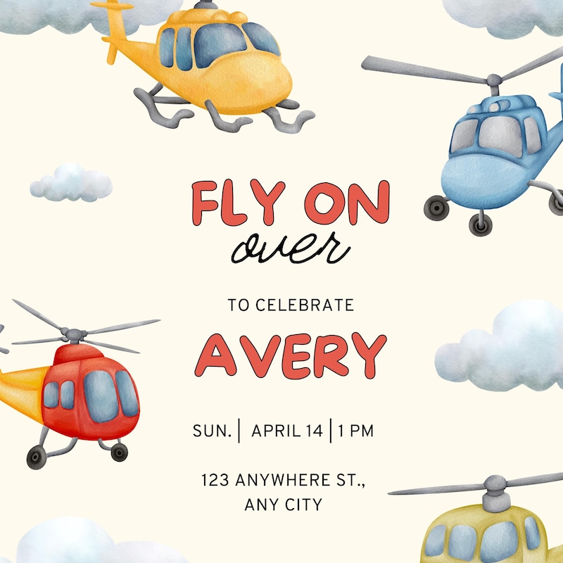 Helicopter Birthday - Etsy