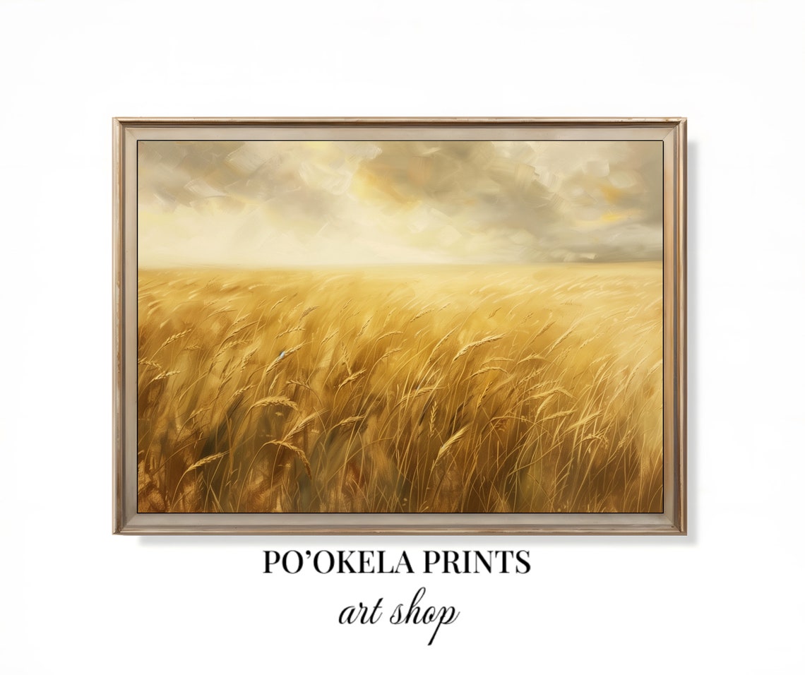Wheat for Days | Golden Wheat Field Landscape Art Print | Nature ...