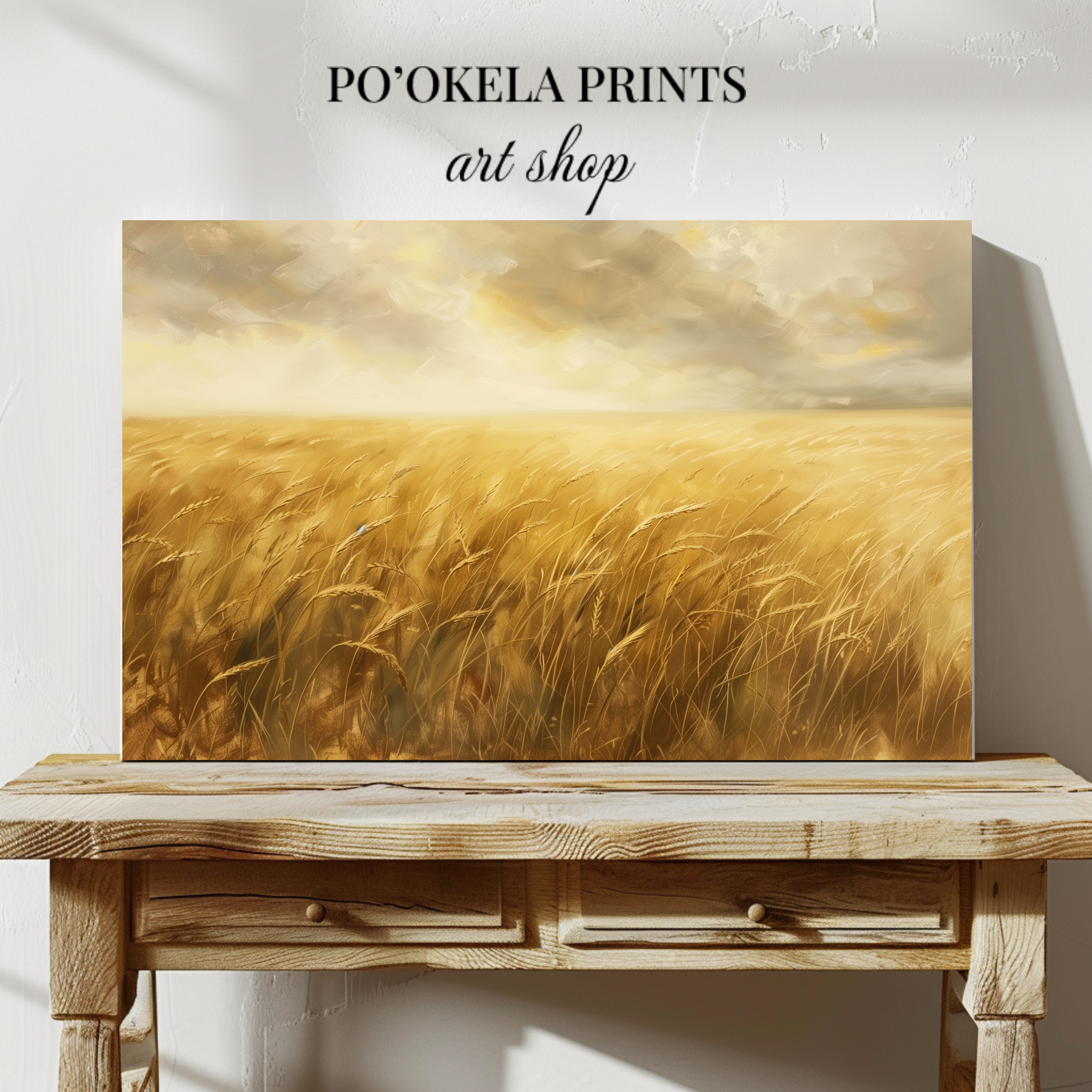 Wheat for Days | Golden Wheat Field Landscape Art Print | Nature ...
