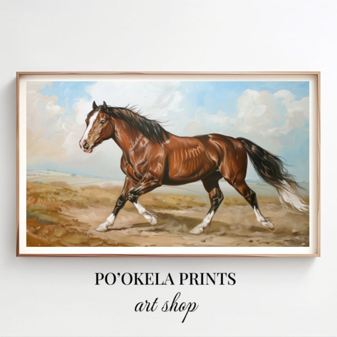 On the Move | Dynamic Running Horse Art Print | Realistic Equine Wall ...