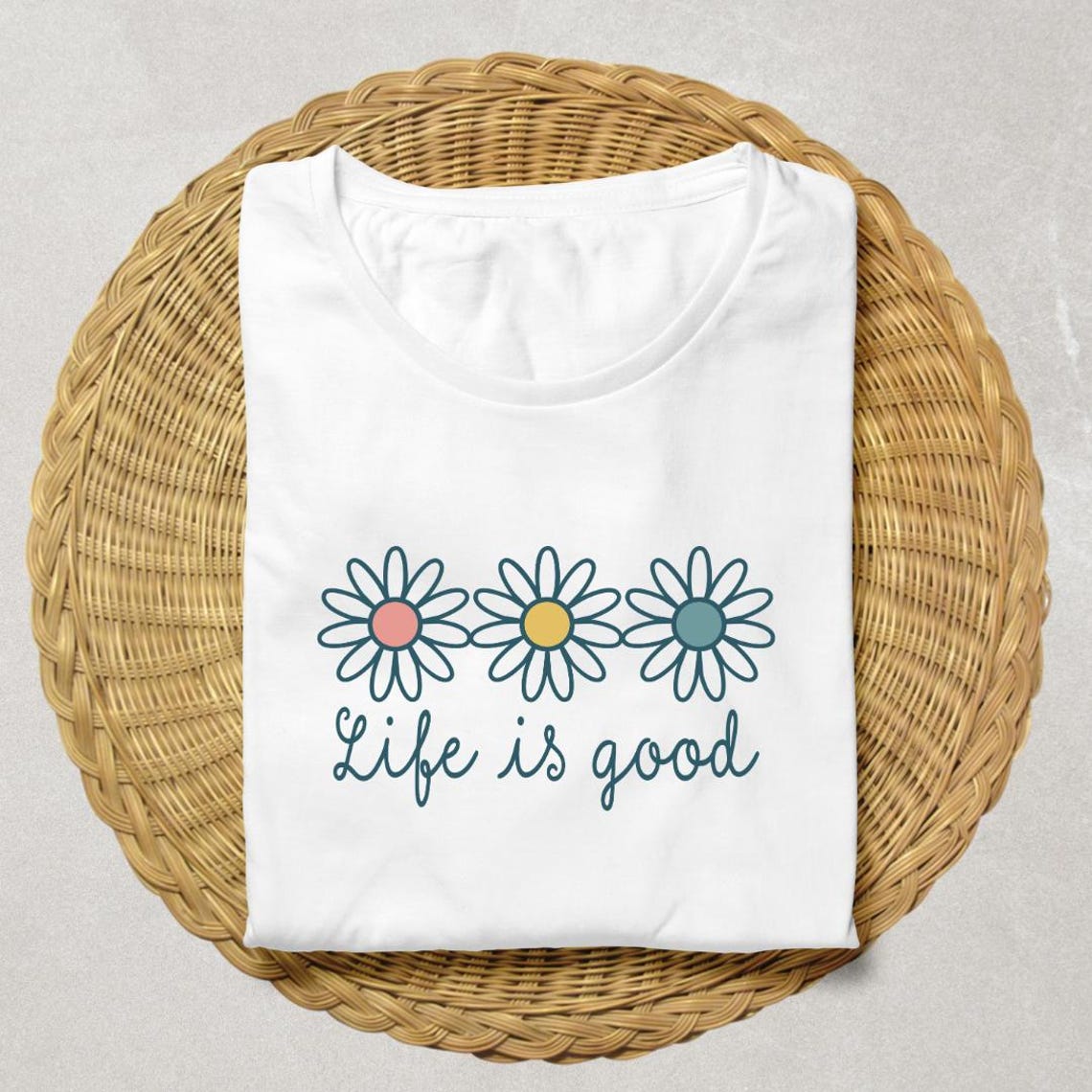 Life is Good Flower SVG PNG – Cute Daisy Floral Quote Design for Cricut ...