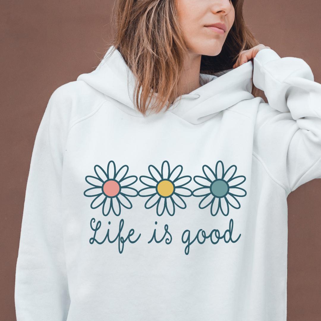 Life is Good Flower SVG PNG – Cute Daisy Floral Quote Design for Cricut ...