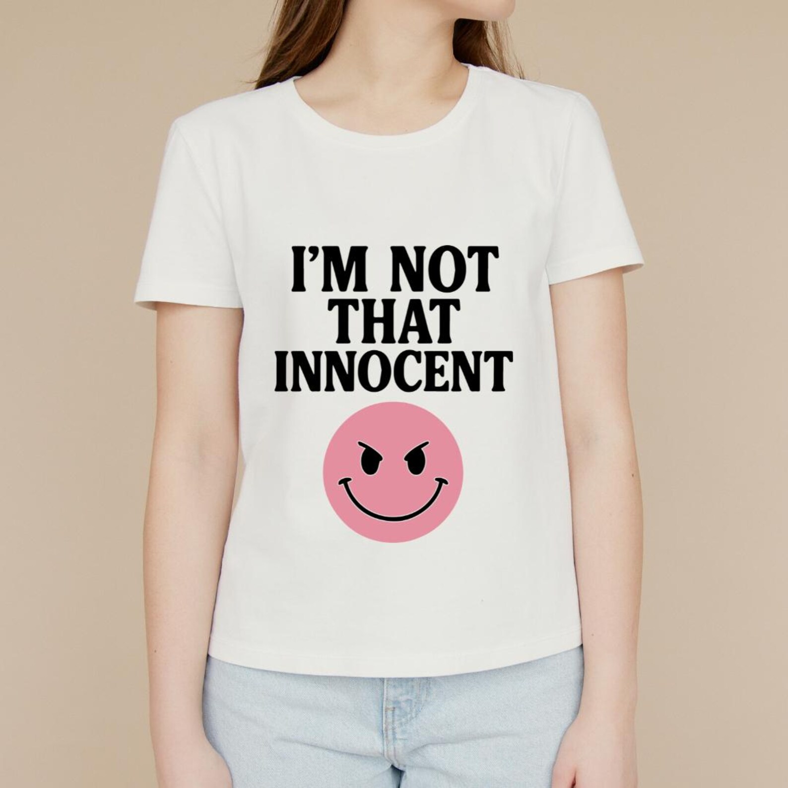 I'm Not That Innocent SVG PNG | Black & White Sassy Smiley Face | Funny Quote Digital Download ...