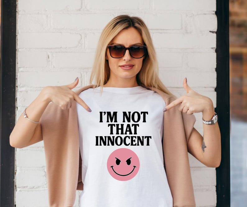 I'm Not That Innocent SVG PNG | Black & White Sassy Smiley Face | Funny Quote Digital Download ...