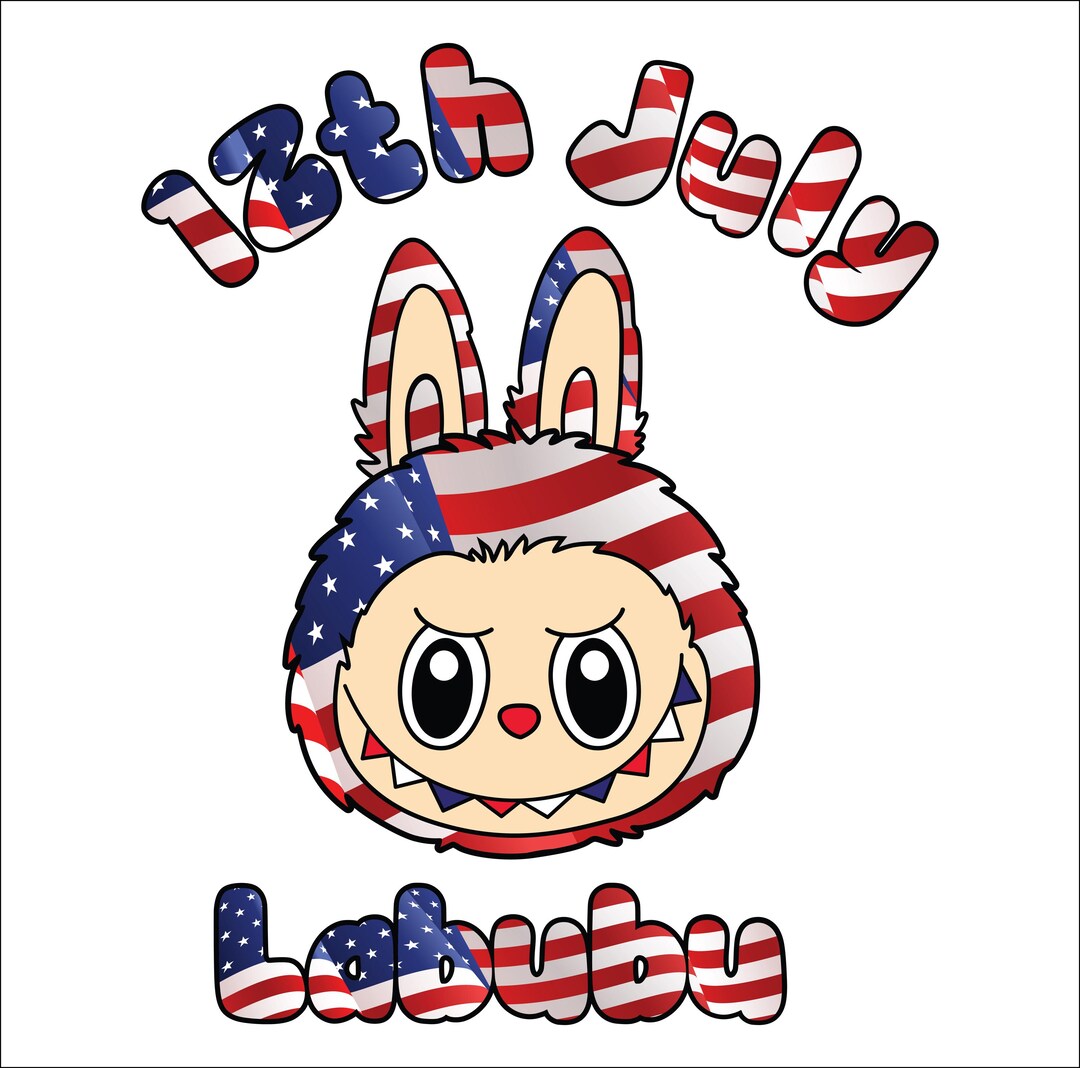 Patriotic Labubu Clipart: USA Flag Bunny - 4th of July (SVG, PNG) - Etsy