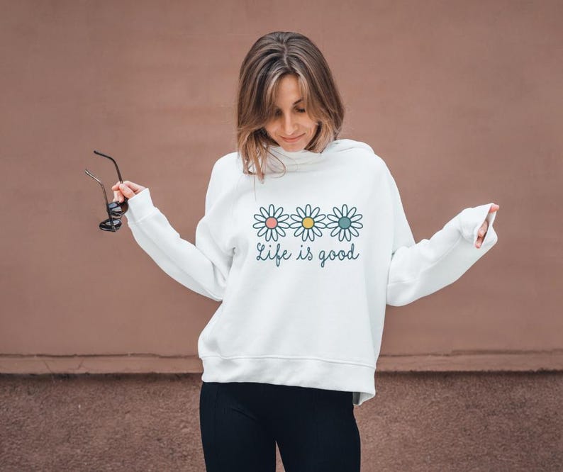 Life is Good Flower SVG PNG – Cute Daisy Floral Quote Design for Cricut ...