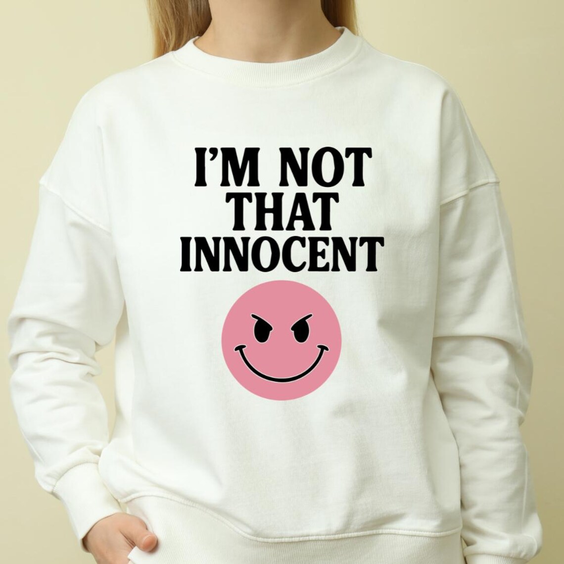 I'm Not That Innocent SVG PNG | Black & White Sassy Smiley Face | Funny ...