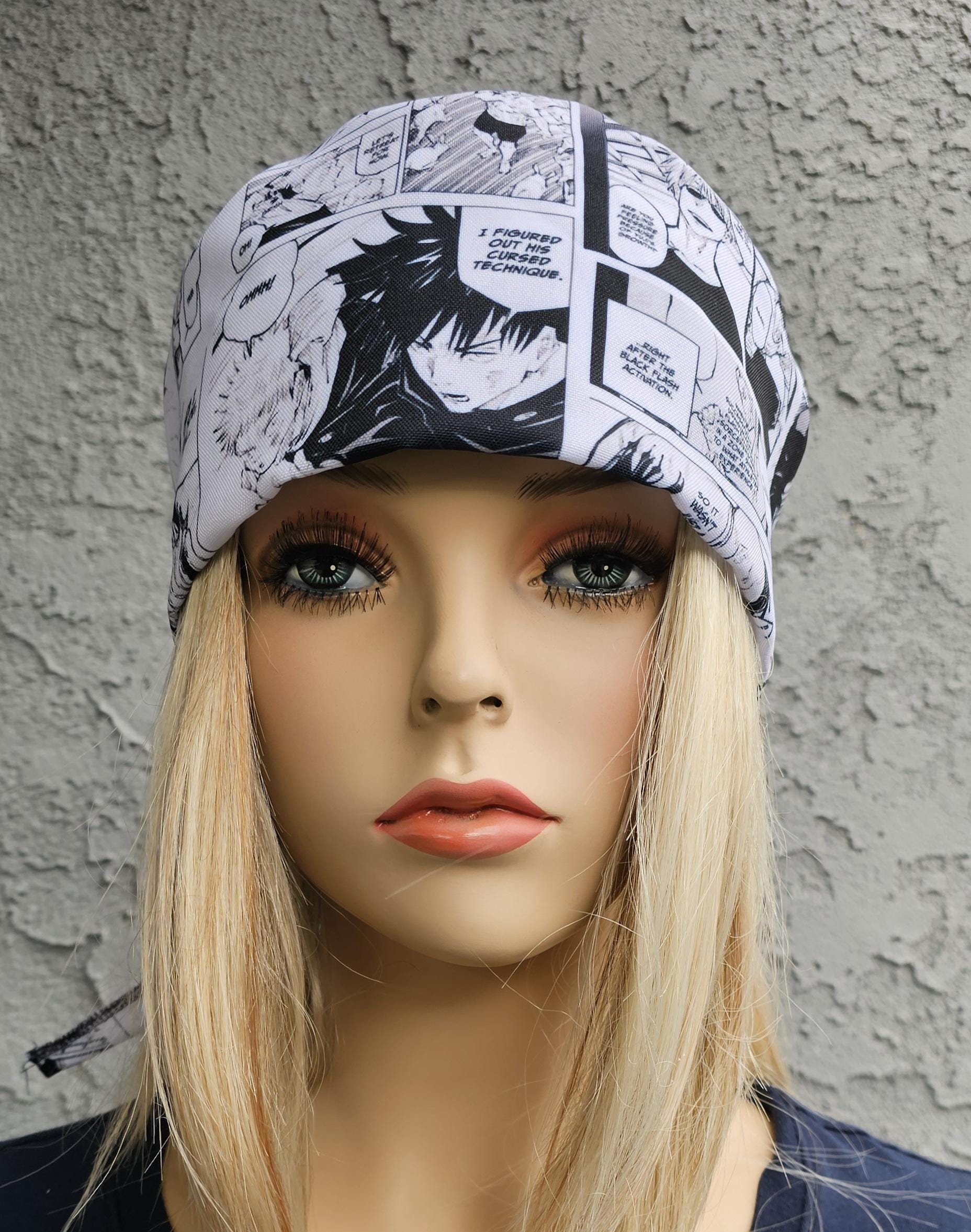 JJK Anime Black & White Manga Medical Nurse Scrub Cap With 2 Size ...