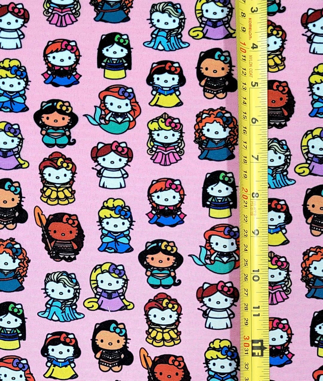 HK X Princess Mashup Pink Fabric 2 Size Selections: 18 X 58 and 36 X 58 ...