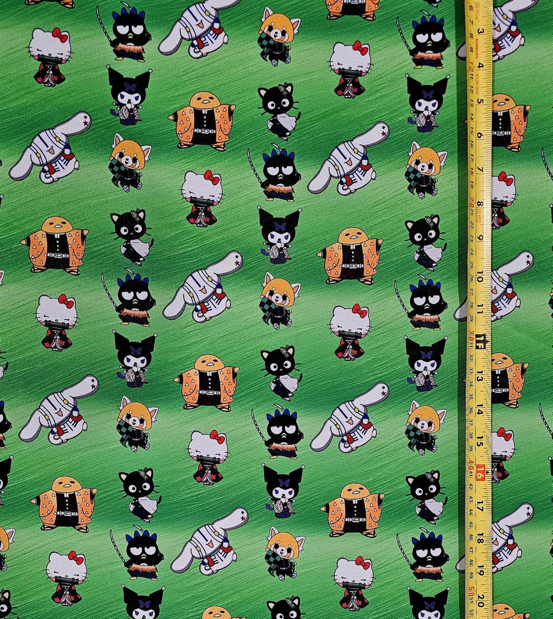 HK and Friends X DMN SLY Anime Mashup Green Fabric ( 2 Size Selections ...