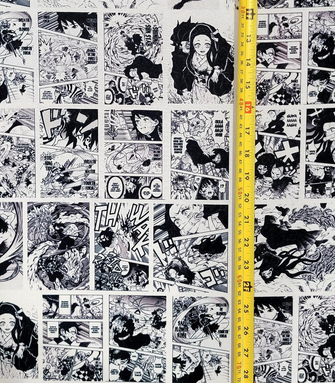 DMN SLY Anime Black & White Manga Fabric ( 2 Size Selections: 18" X 58 ...