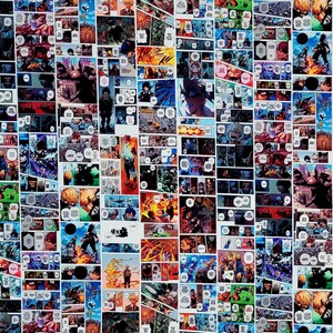 MHA Anime Colored Manga Fabric ( 2 Size Selections: 18" X 58" and 36" X ...