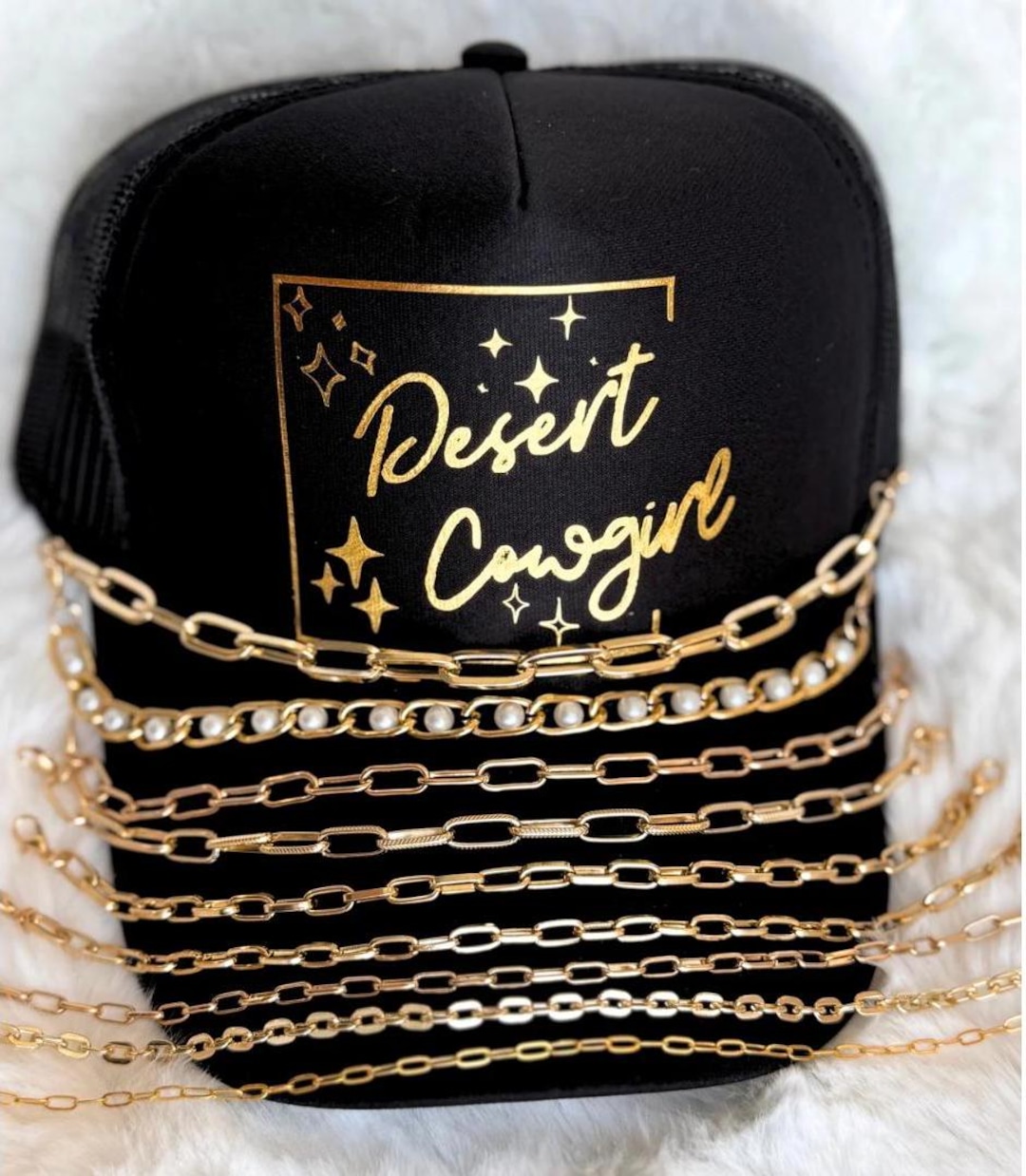 Gold Trucker Hat Chains, Custom Hat Chains, Hat Charms, Hat Accessories ...
