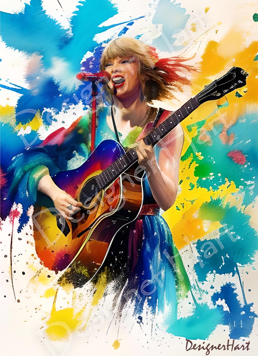 Taylor Swift Artistic Watercolour Splash Painting Print/poster ...