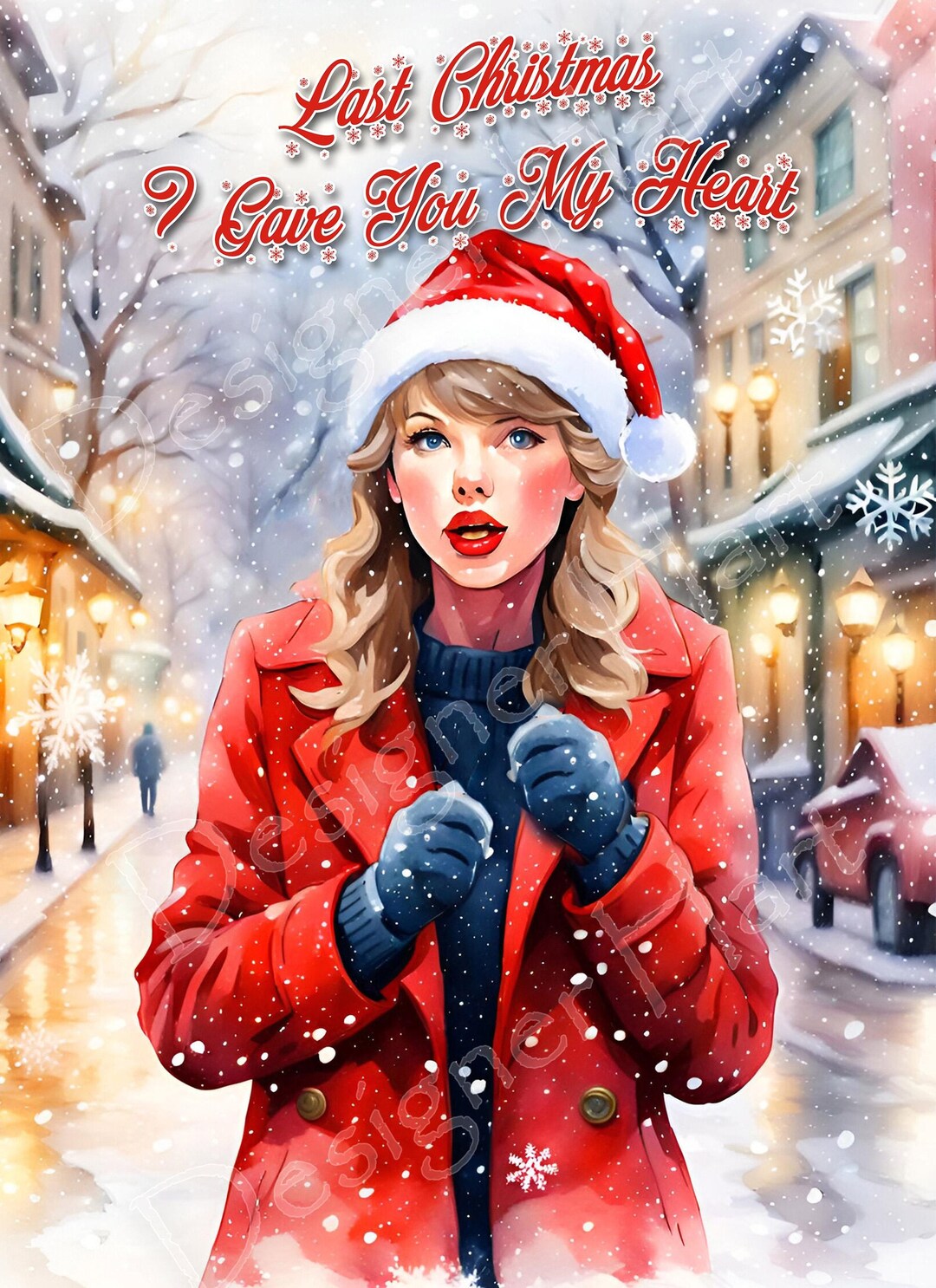 Taylor Swift Christmas Poster / Art Print Gift. Gloss Media. Original ...