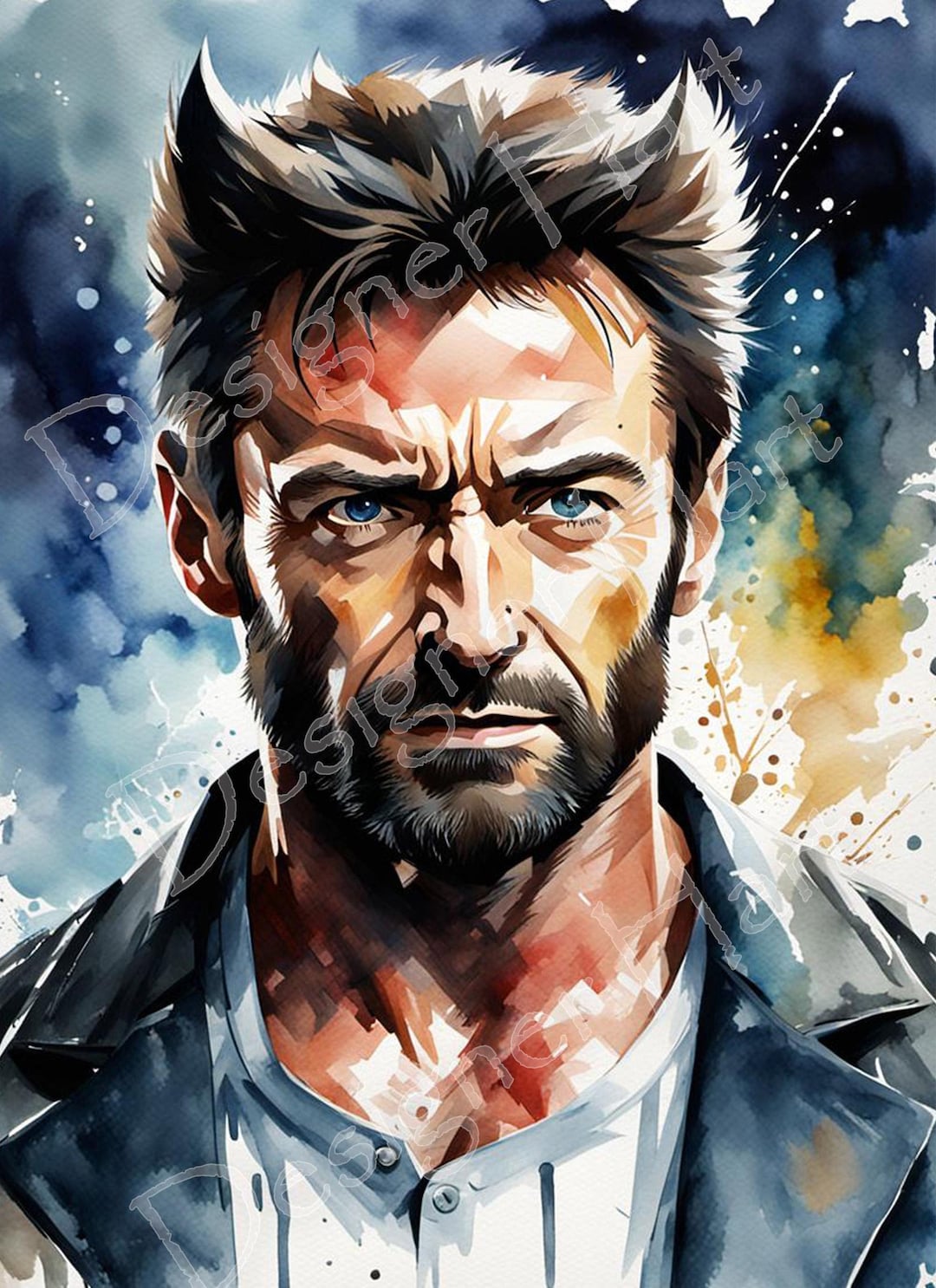 Hugh Jackman, Wolverine, Watercolor Artistic Style Print/poster - Etsy