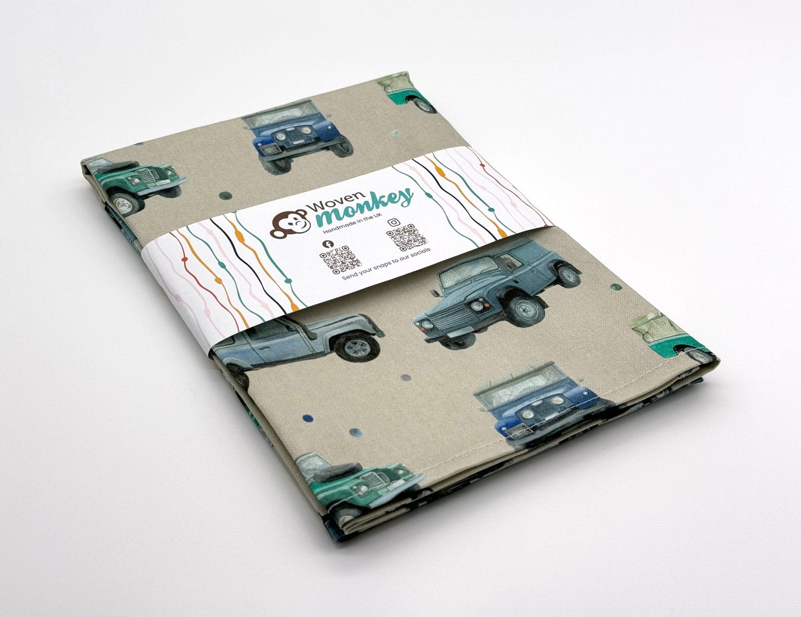 Vintage 4 X4 Land Rover Defender Bespoke Tea Towel. Fabric Designer ...