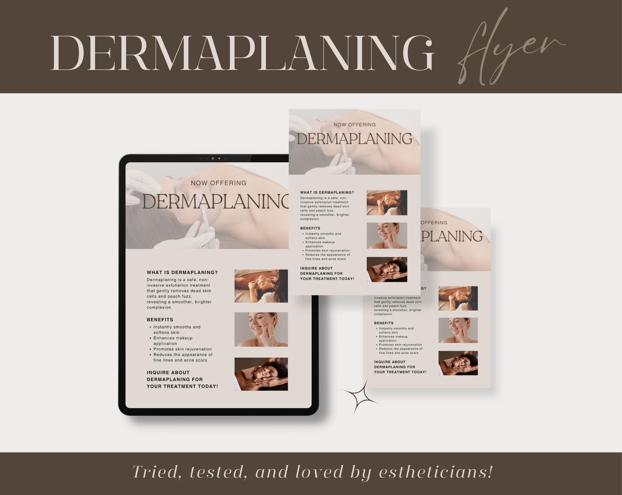 Dermaplaning Flyer for Estheticians and Med Spas, Instant Download ...