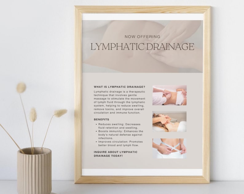 Lymphatic Drainage Flyer for Massage Therapist, Esthetician, Med Spa ...