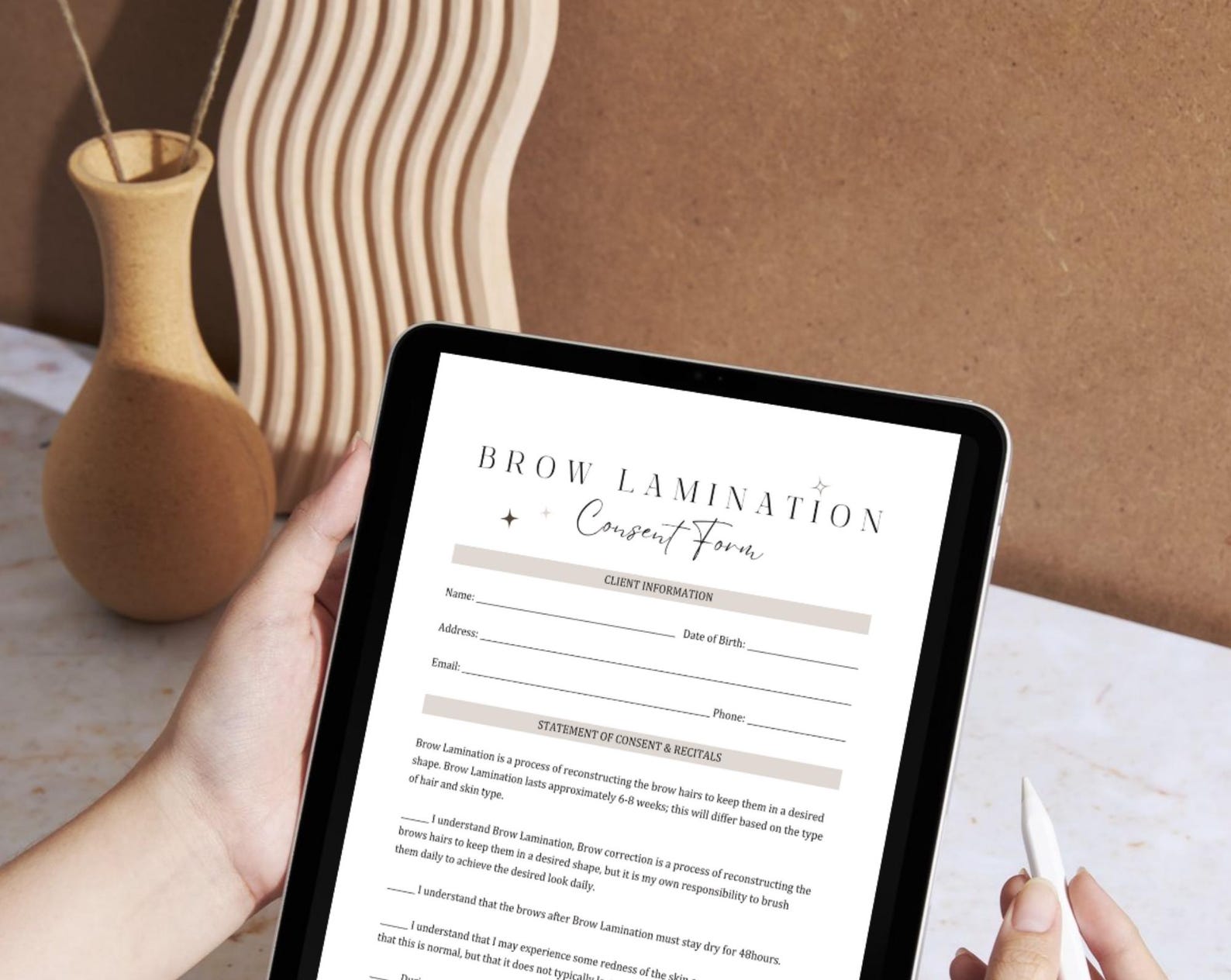 Brow Lamination Consent Form for Estheticians and Medspas, Eyebrow ...