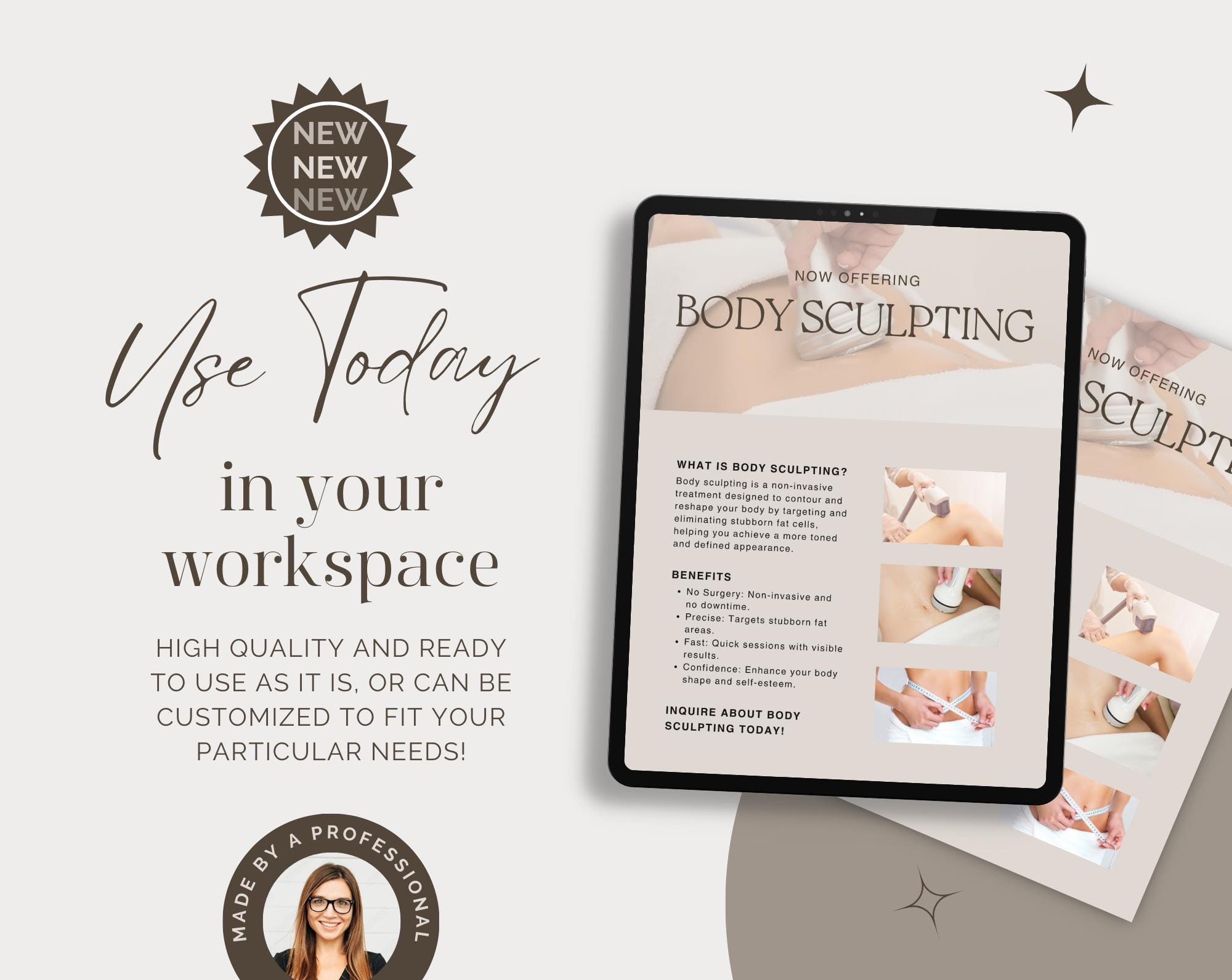 Body Sculpting Flyer for Esthetician or Med Spa, Body Contouring ...
