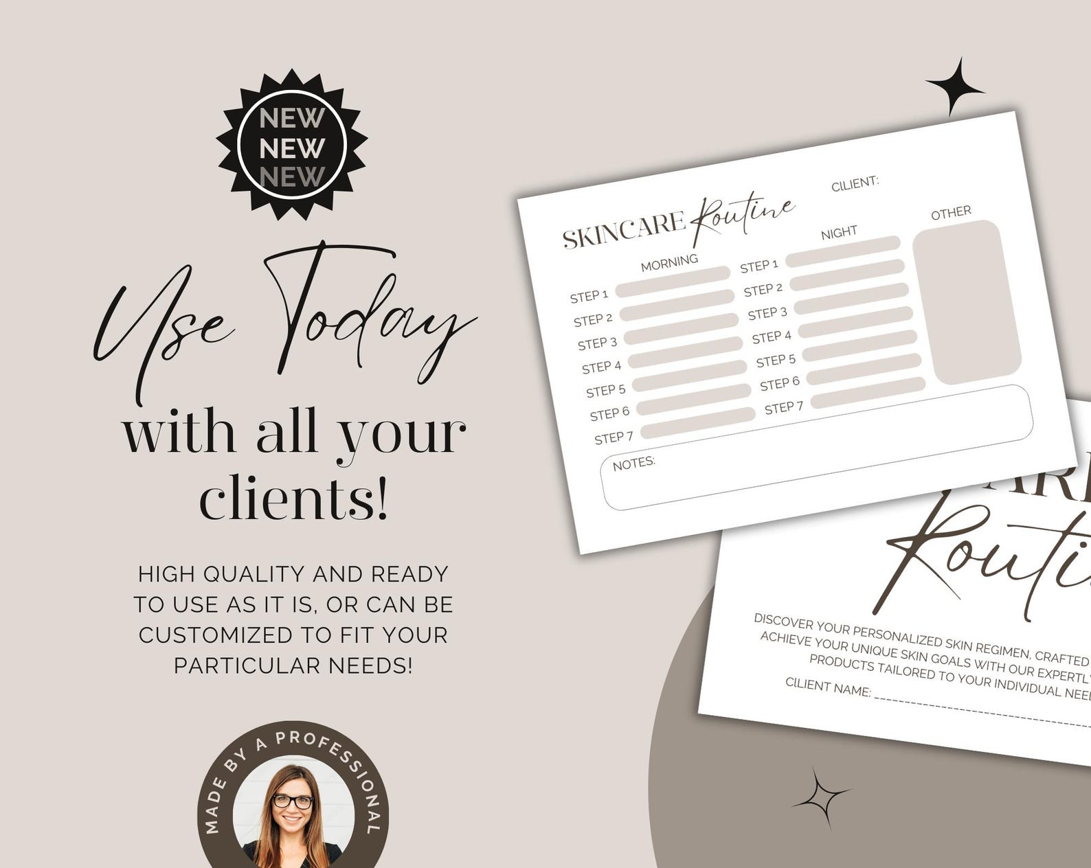 Skincare Regimen Card Template for Estheticians & Med Spas: Editable ...