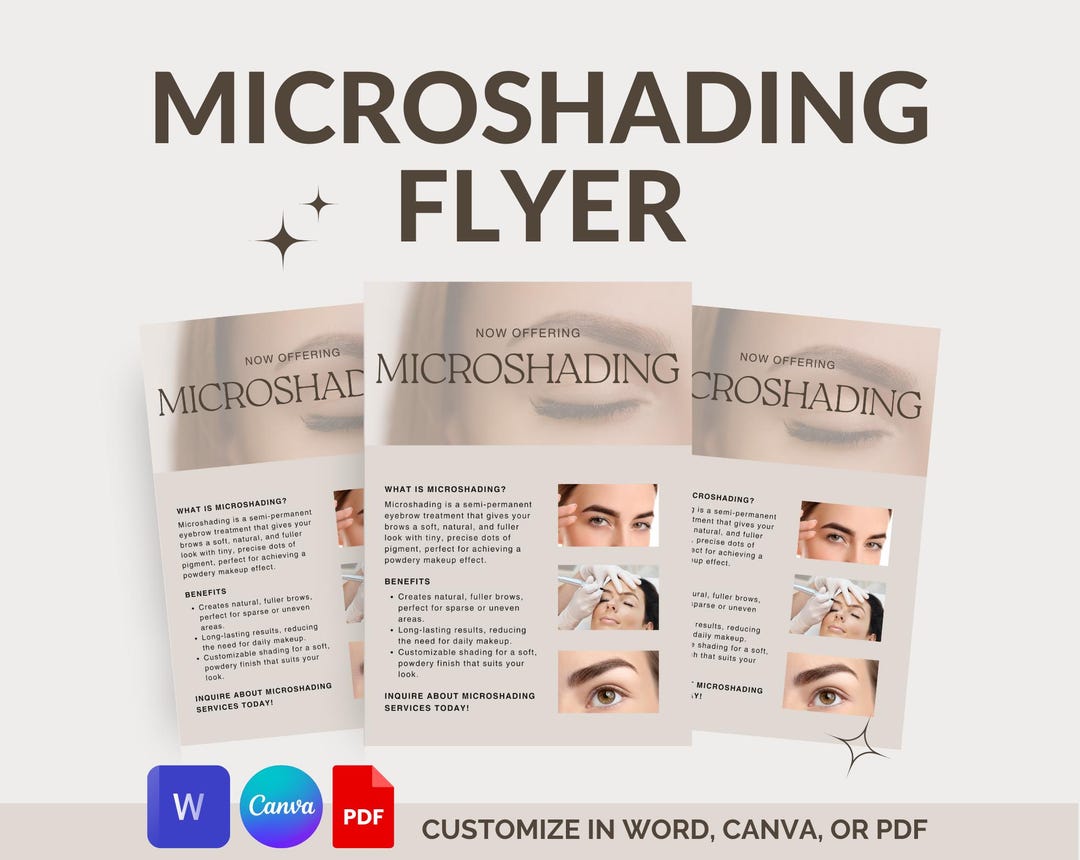 Microshading Flyer for Esthetician, Med Spa, PMU Forms Poster, Brow ...