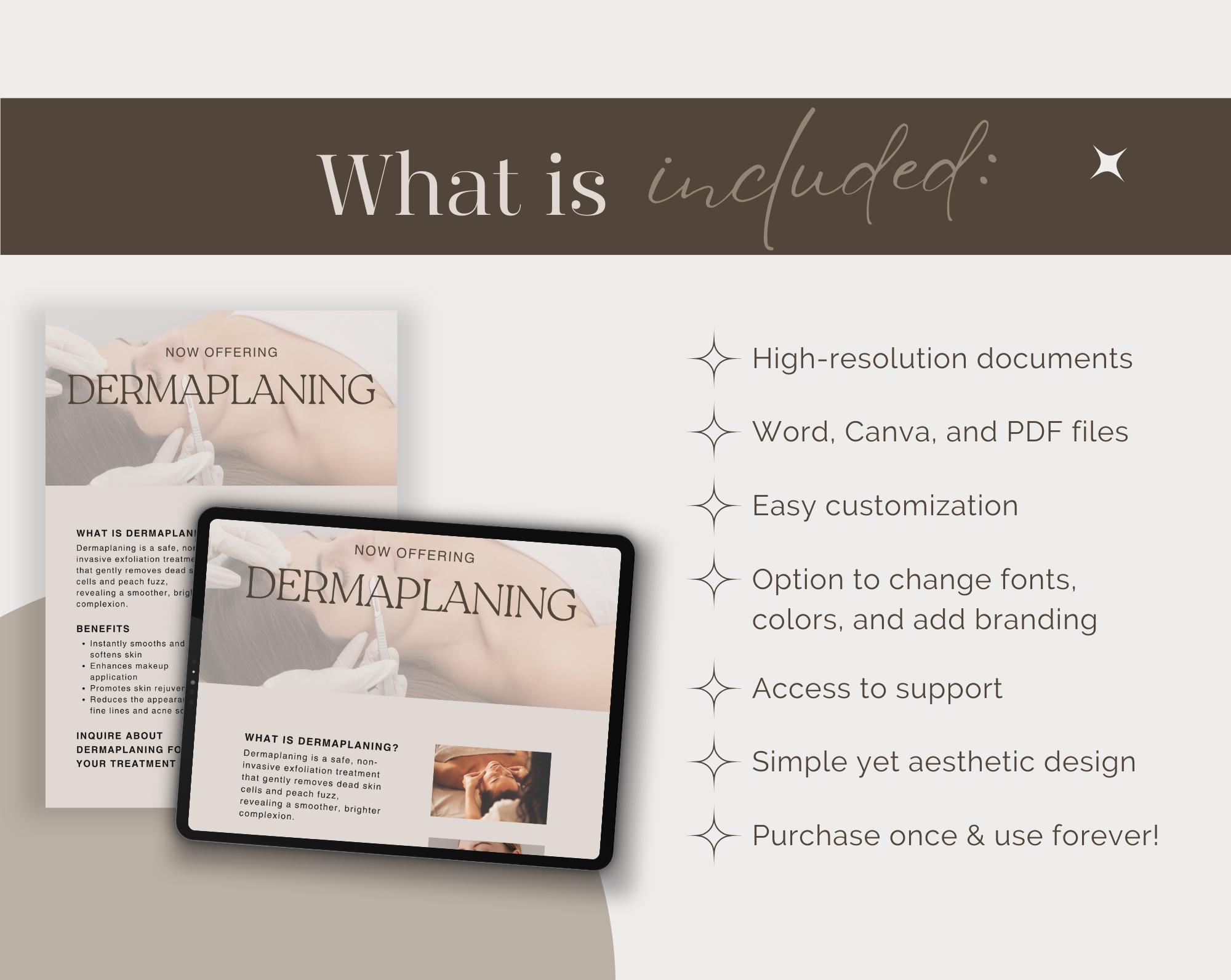 Dermaplaning Flyer for Estheticians and Med Spas, Instant Download ...