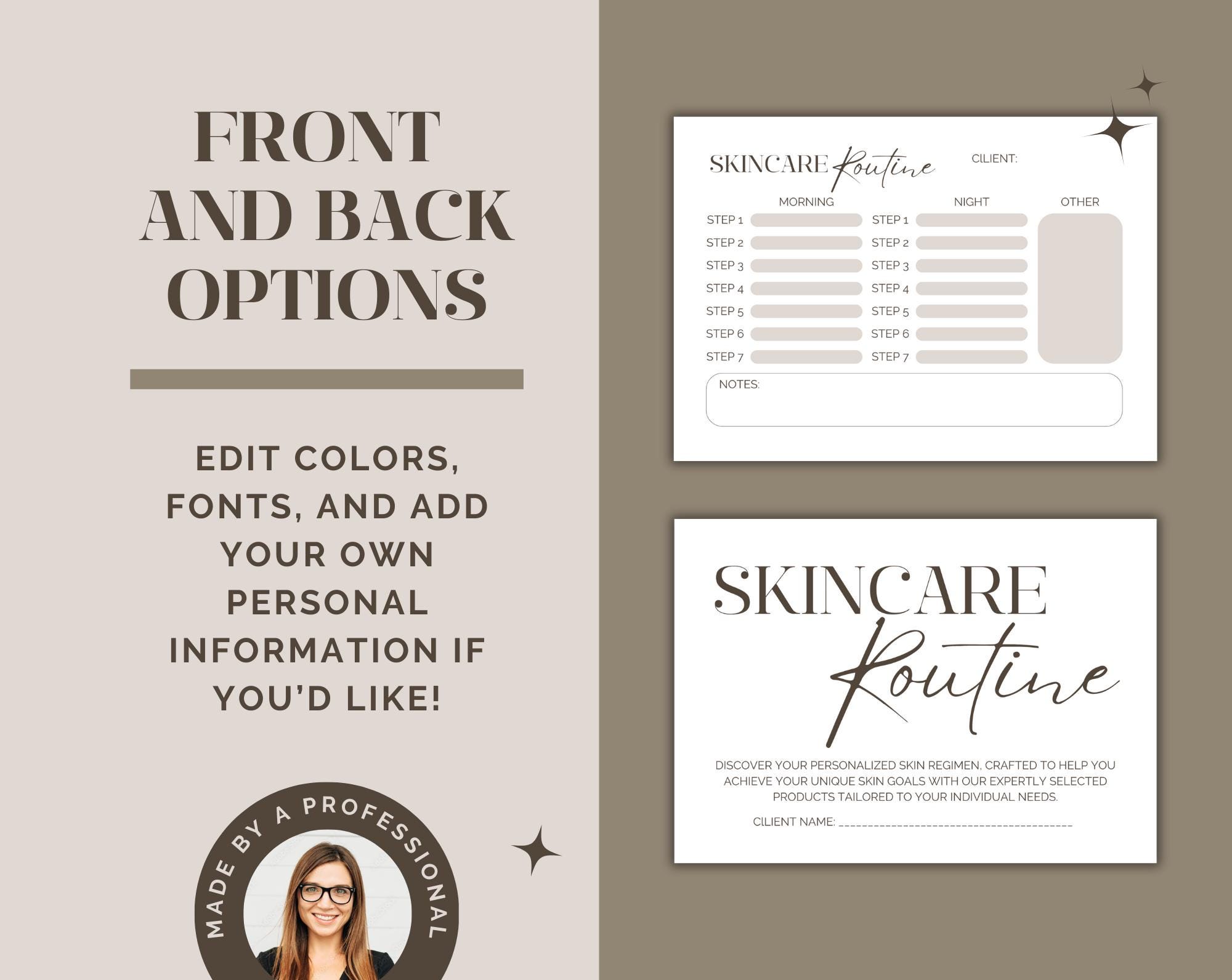 Skincare Regimen Card Template for Estheticians & Med Spas: Editable ...