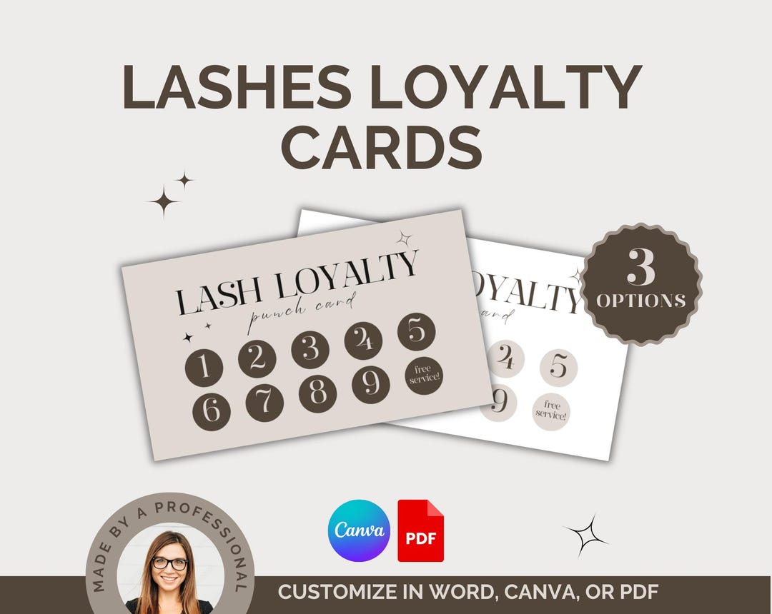 Lash Loyalty Card Template for Estheticians and Med Spas, Business ...
