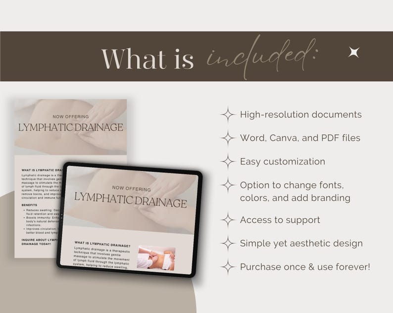 Lymphatic Drainage Flyer for Massage Therapist, Esthetician, Med Spa ...