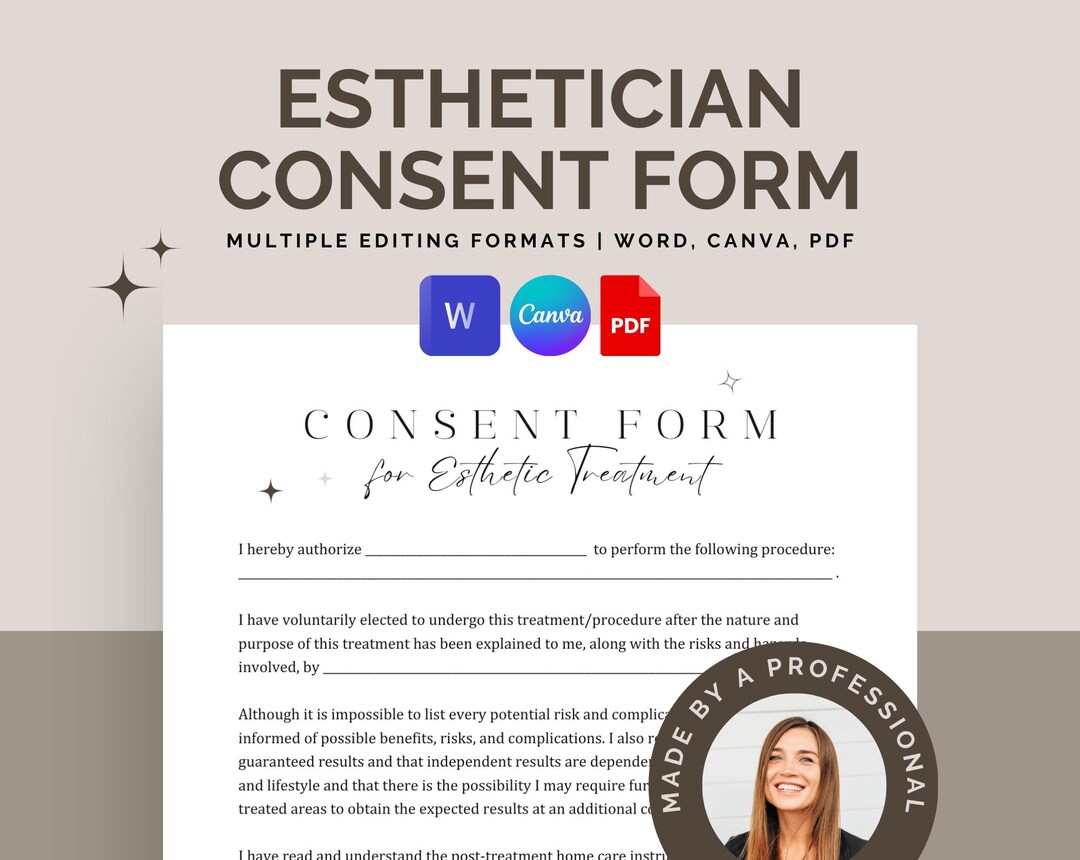 Esthetician Consent Form for General Treatment: Waxing, Dermaplaning ...