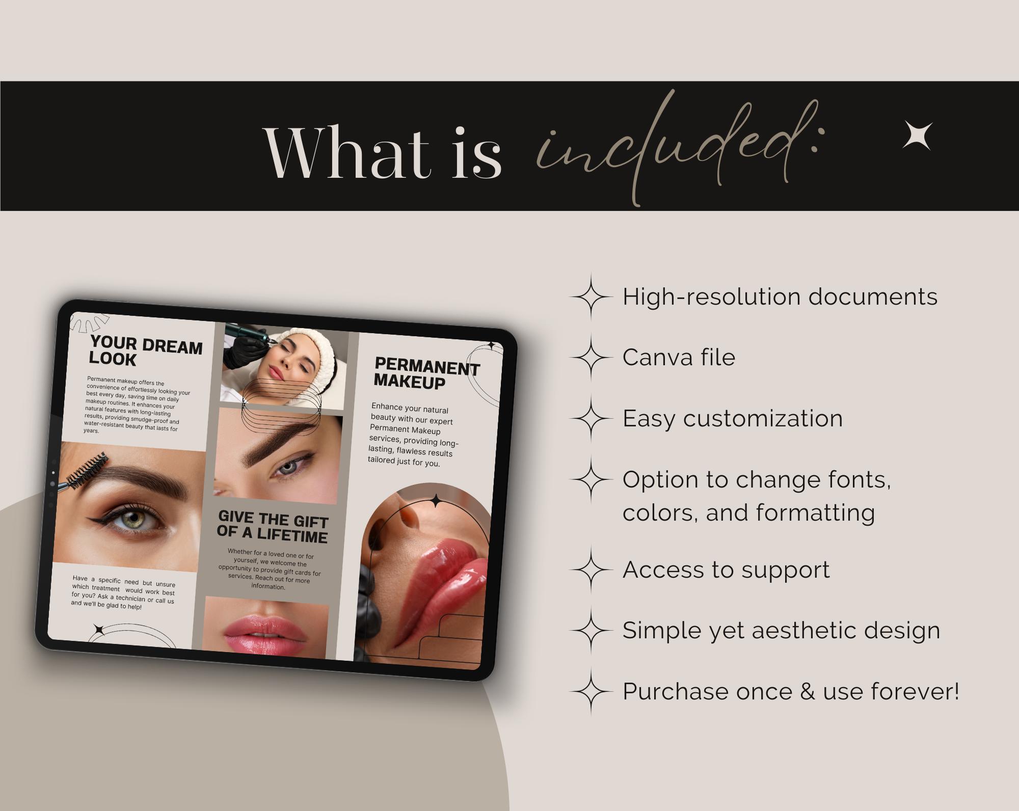 PMU Brochure, Permanent Makeup Brow Business, Lip Blushing ...