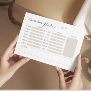 Skincare Regimen Card Template for Estheticians & Med Spas: Editable ...