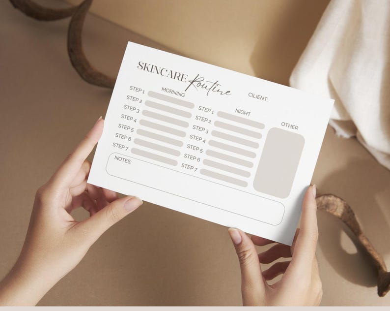 Skincare Regimen Card Template for Estheticians & Med Spas: Editable ...