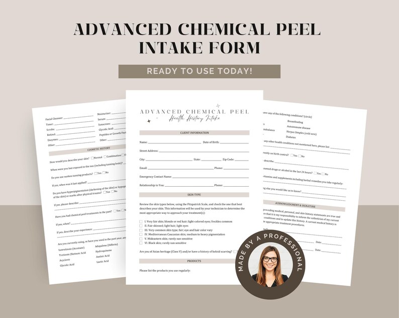 Chemical Peel Intake Form for Estheticians: Customizable Digital Forms ...