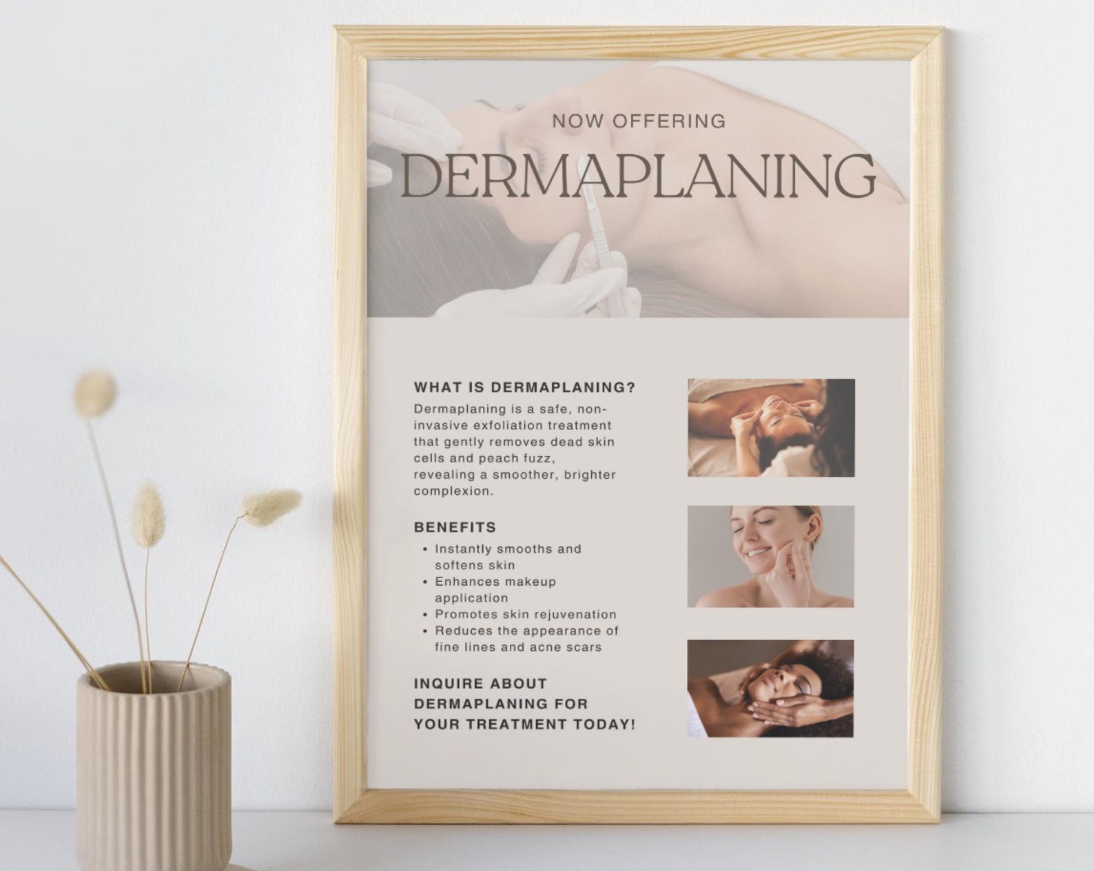 Dermaplaning Flyer for Estheticians and Med Spas, Instant Download ...