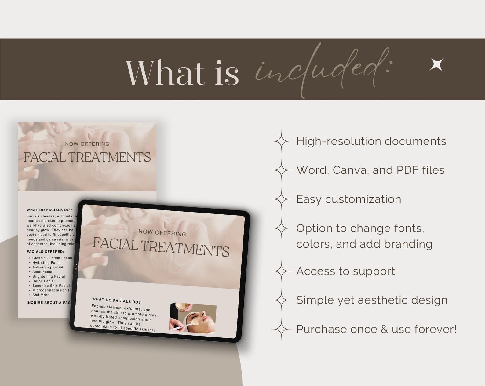 Facial Treatments Flyer for Esthetician & Med Spa: Facial Poster ...