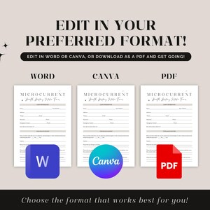 Microcurrent Intake Form for Estheticians and Med Spas, Health History ...