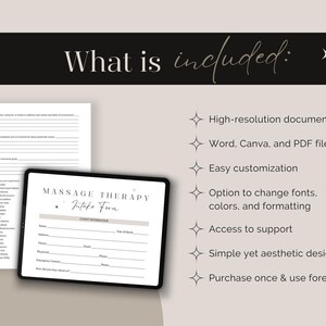 Massage Therapy Intake Form Template for Massage Therapists: Word ...