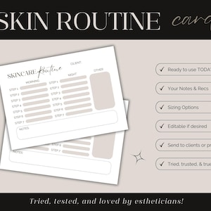 Skincare Regimen Card Template for Estheticians & Med Spas: Editable ...