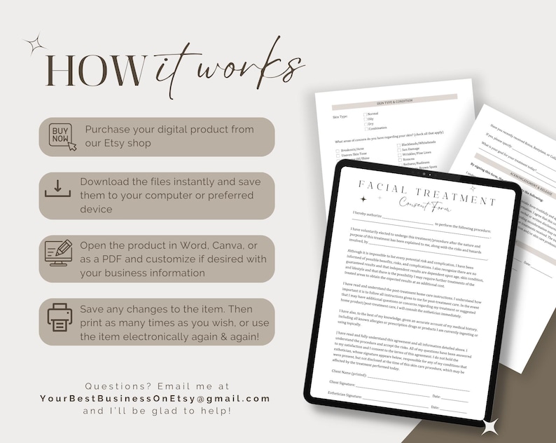Facial Consent Form for Estheticians and Med Spa: Customizable Forms on ...