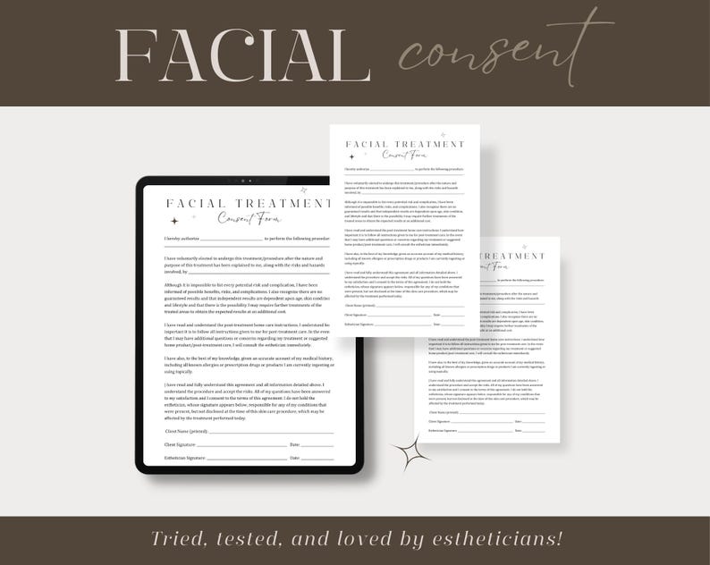 Facial Consent Form for Estheticians and Med Spa: Customizable Forms on ...