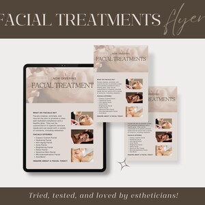 Facial Treatments Flyer for Esthetician & Med Spa: Facial Poster ...